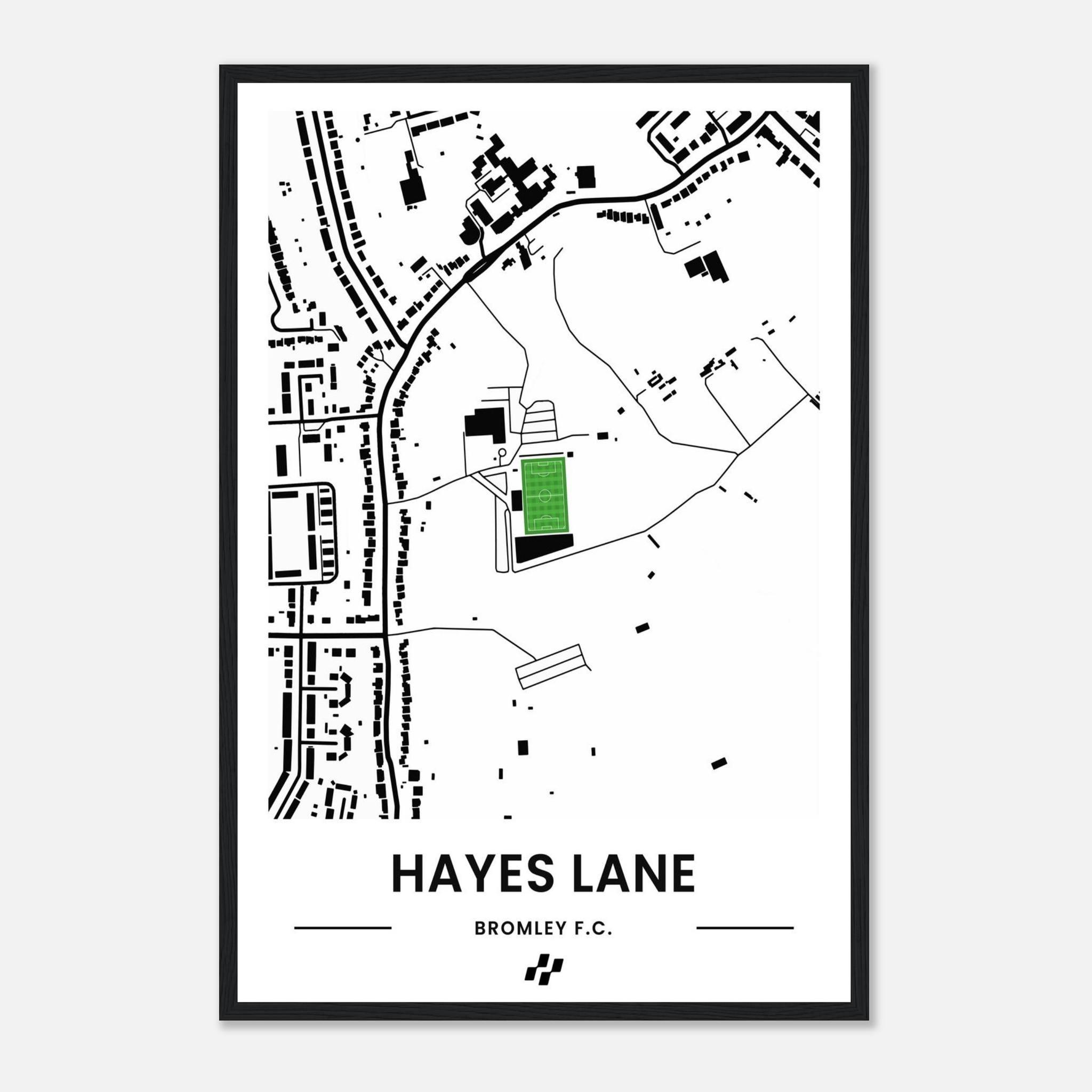 Hayes Lane Stadium Map Poster - Bromley F.C. – Sport Storiez