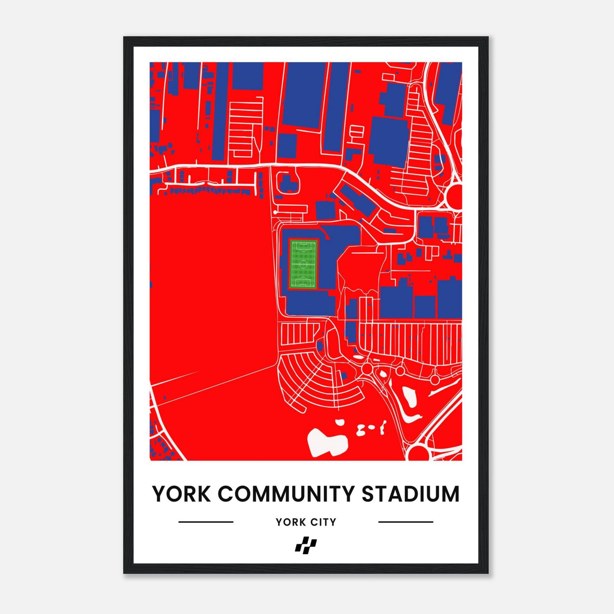 York Community Stadium Map Poster - York City – Sport Storiez